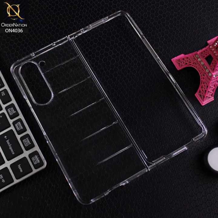 Samsung_ Galaxy Z Fold 5 5G Cover - Transparent - New Clear Slim Phone ...