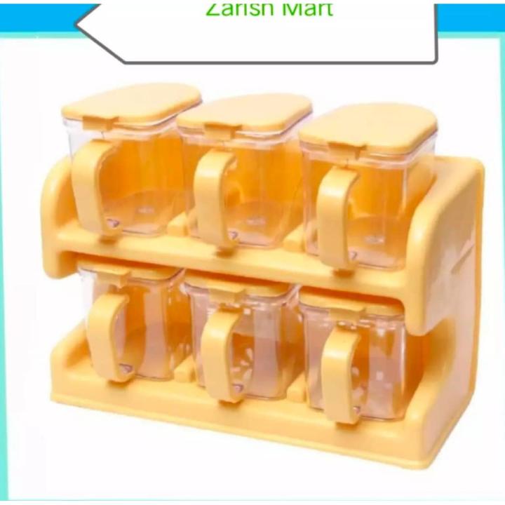 Masala Set / Spice Jars Rack / 6 pcs | Daraz.pk