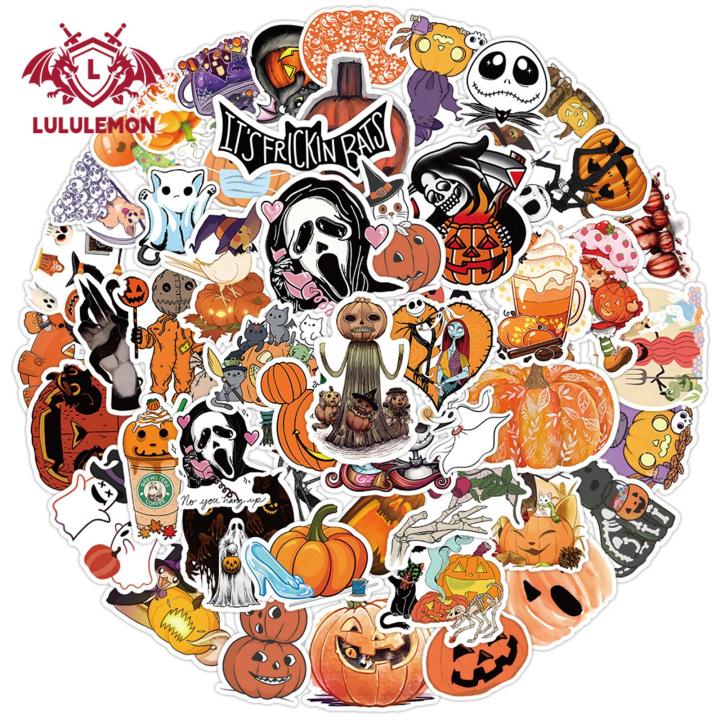 Lululemon Halloween Stickers 50pcs Halloween Cartoon Stickers Pumpkin ...