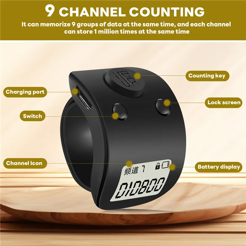 Digital Counter Kenntsh Digital - 6-Digit LCD Electronic Ring Counter ...
