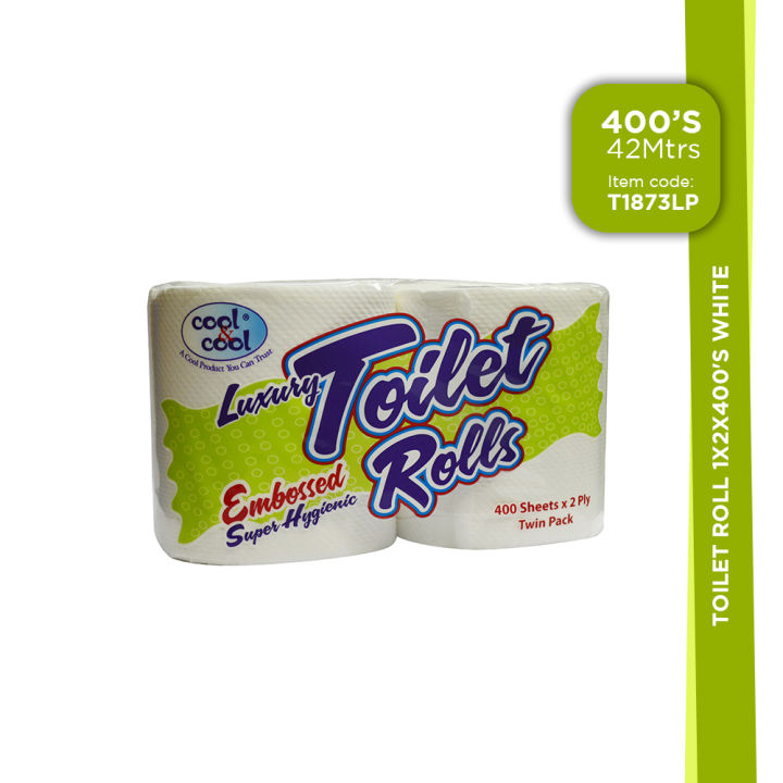 Cool and Cool Toilet Roll White 400's (Pack Of 2) | Daraz.pk
