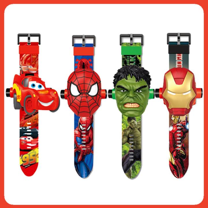 Children's Watch Spider-Man Watch 3D Projection Cartoon Superhero Iron ...