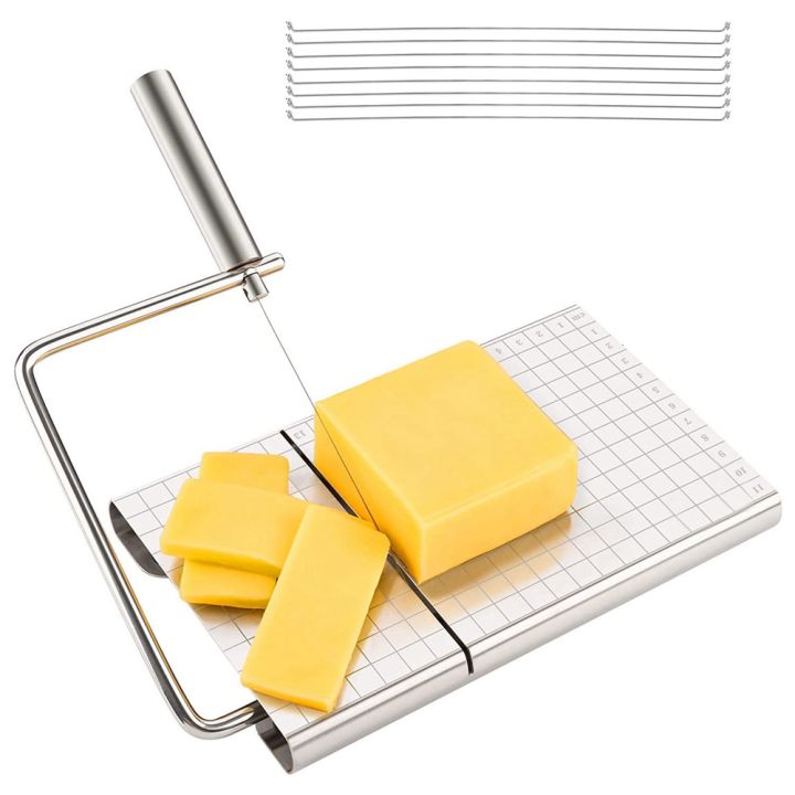 Stainless Steel Cheese Slicer with 8 Wire Cheese Cutters for Block ...