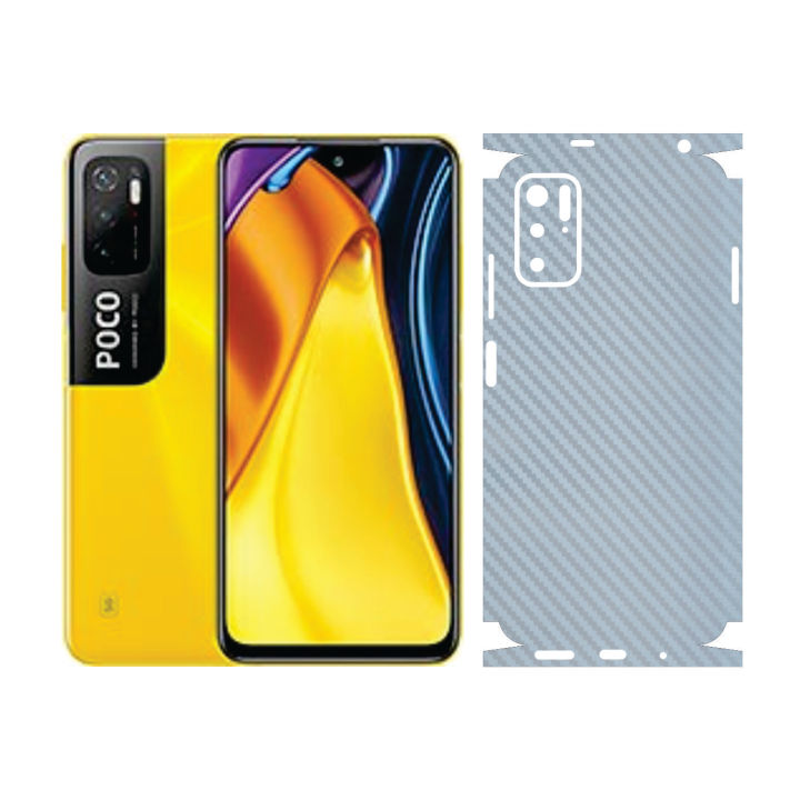Xiaomi Poco M3 Pro 5G Back Paper 360 Carbon Silver Sheet Anti-stain ...