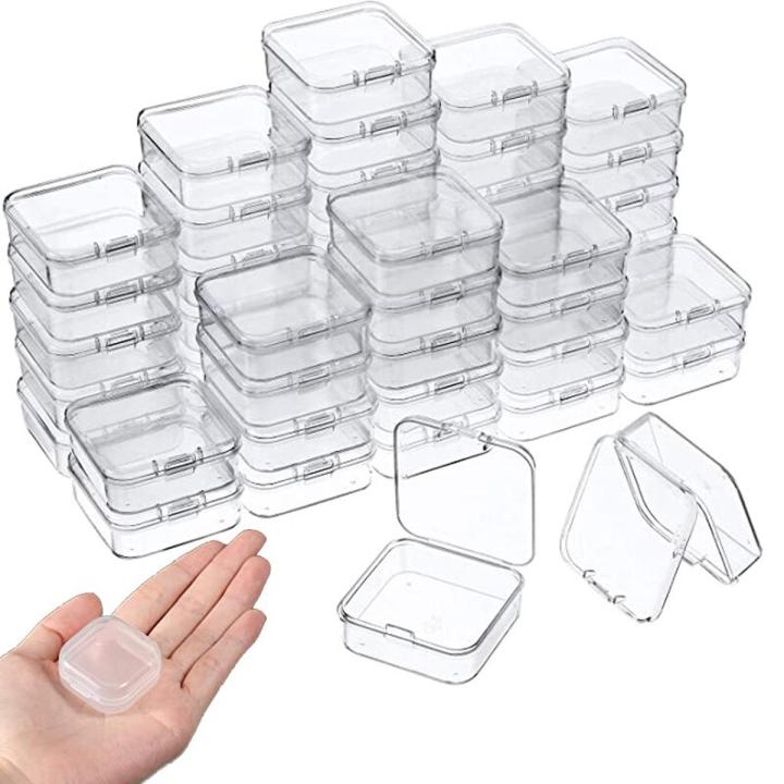 10/5/1 Pcs Transparent Mini Square Boxes -Plastic Jewelry Storage Case -Finishing Container ...