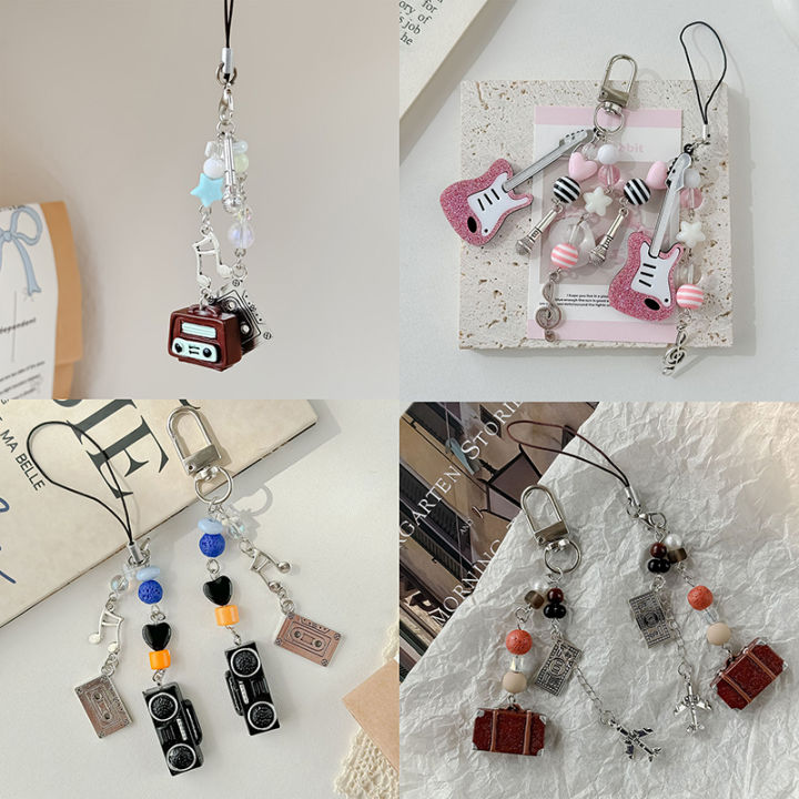 Y2K Phone Charm Pink Keychain Pendant Key Chain Bag Phone Chain Cute ...