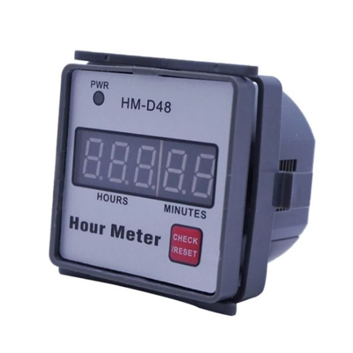 HM-D48 Hour Meter Digital Hourmeter 0‑999.99h Timer AC 220V for Motor ...