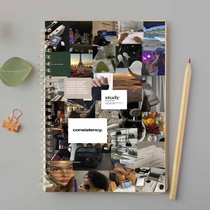 Colorful Aesthetic -A4 & A5 Spiral Notebook with Plastic Sheet | Daraz.pk