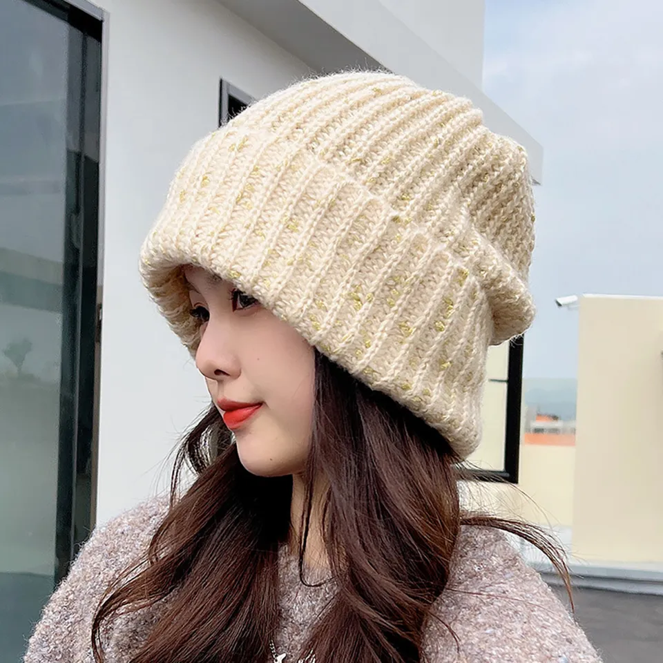 Pile Hat Stretchable Girls Winter Kitting Cap Daraz.pk