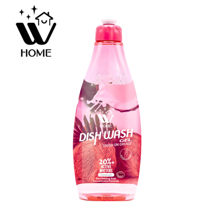 W Home Dishwashing Liquid Gel 500ml – Coconut | Liquid Dishwash Refill ...