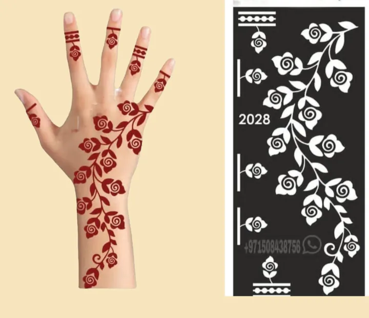 mehndi stickers full arabic, mehndi stencils for girls hand | Daraz.pk