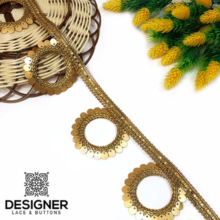 Fancy Sequence Coin Lace | 8 yard | Dull Gold Color | - FCL-01 | Daraz.pk