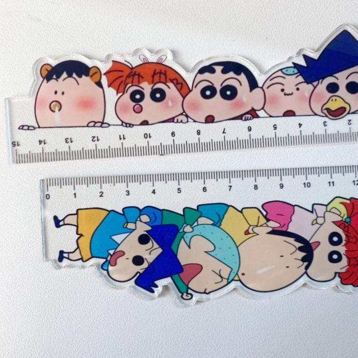 Anime Cartoon 15CM Straight Rulers Cute Kawaii Crayon Shin-chan Ruler ...