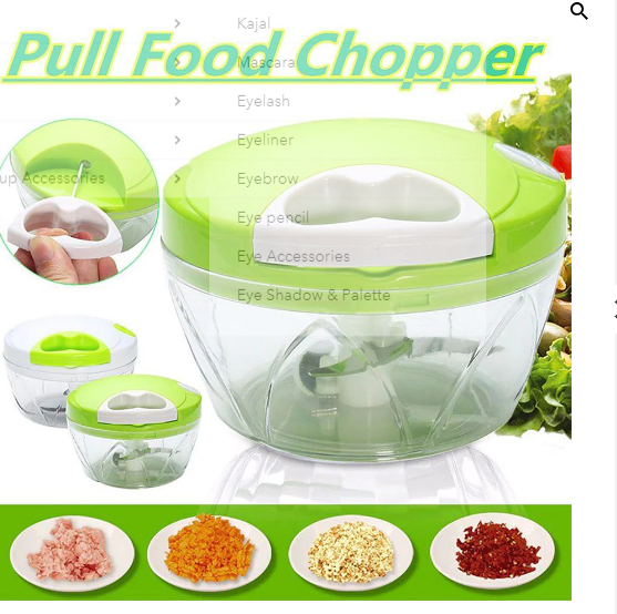 Mini Speedy Chopper - Manual Hand Pull Chopper - 3 blades Vegetable ...