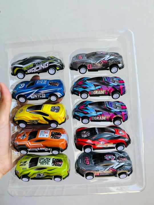 mini metal cars pack of 10 small cars Crash Racing Car Set | Daraz.pk