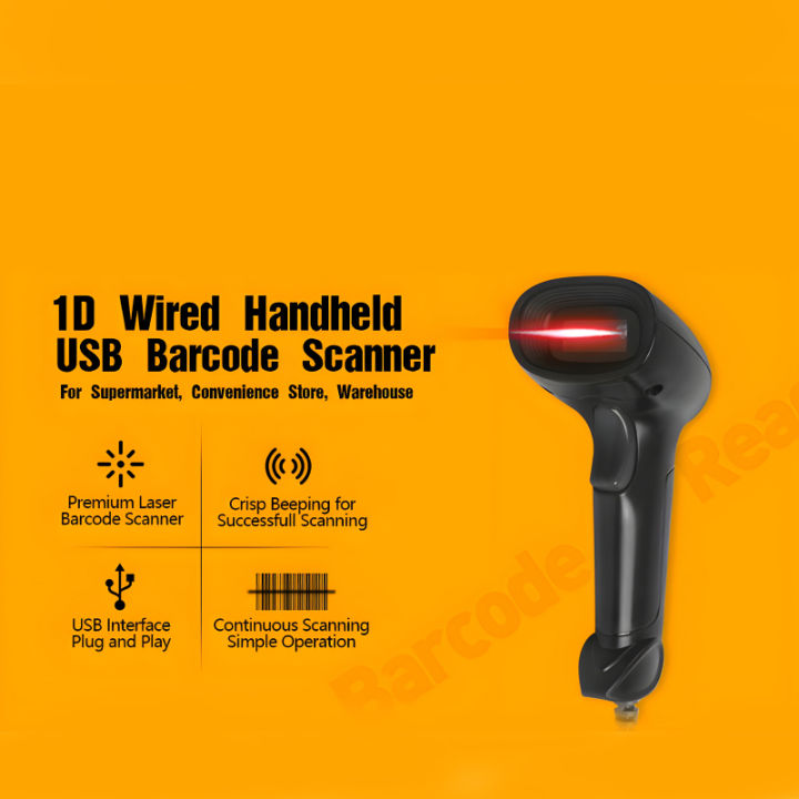 Master IT K112J High-Quality 1D Wired Handheld Laser Barcode Scanner ...