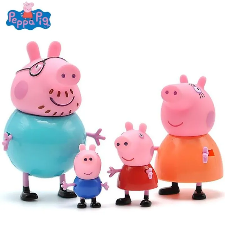 4 pcs/set peppa pig Family Pack Dad George & Peppa Action Figure Anime ...