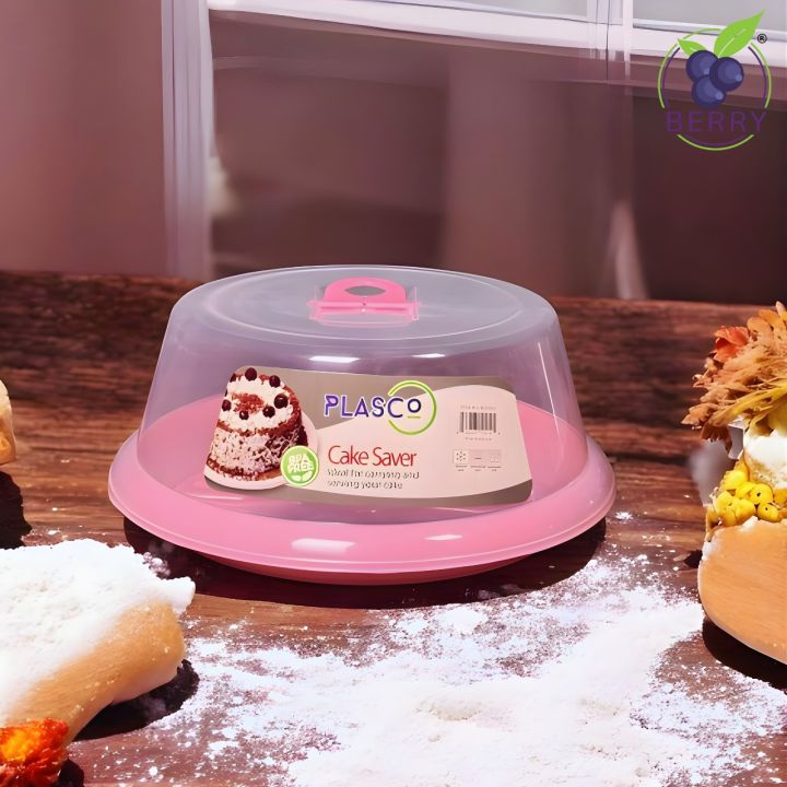 Berry Reusable Round Cake Carrier with Handle | Plastic Round Cake ...