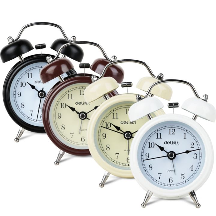 Deli deli9024 Fashion Simple Alarm Clock Double Bell Alarm Clock Desk ...