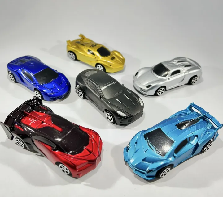 6 Pcs - Unbreakable Lamborghini Sport Racer Pull Back Cars Toy For Kids ...