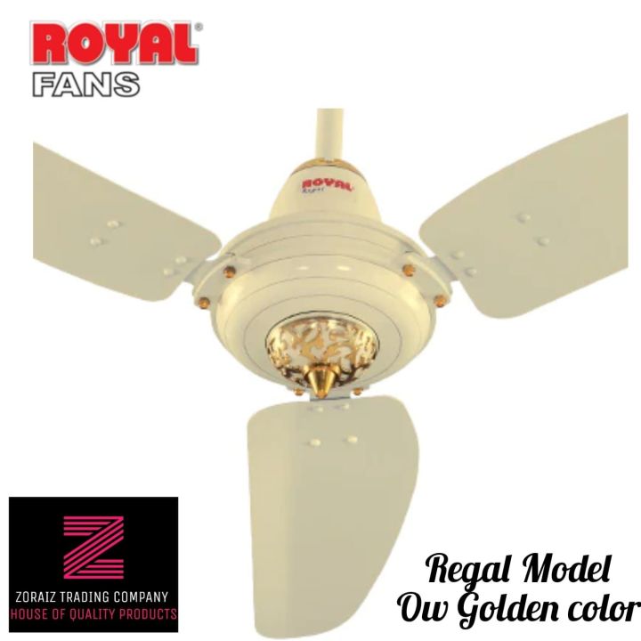 Royal Fan Ceiling 56'' Regal Model Offwhite Golden Color Pure Copper ...