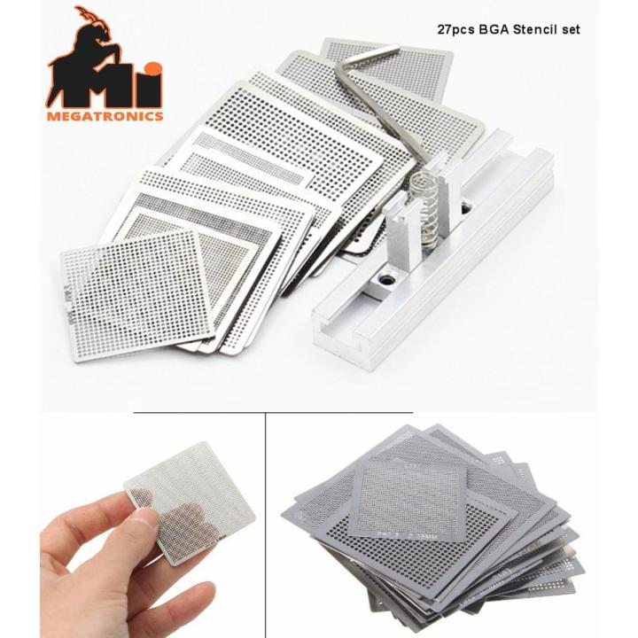 27Pcs BGA Reballing Universal Stencils SMT SMD with Template Jig | Daraz.pk