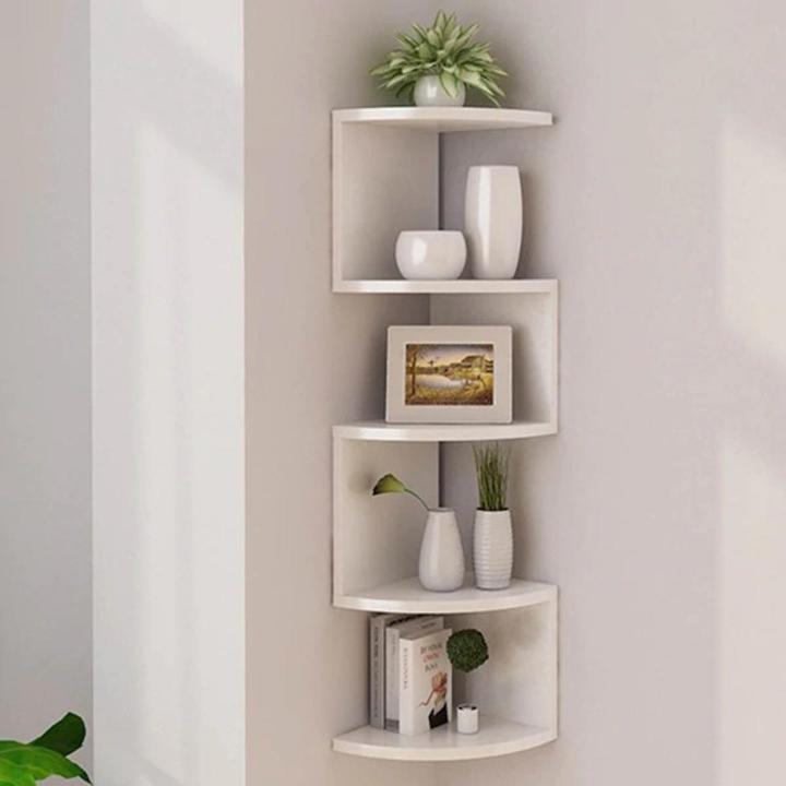 PAKWOOD 5 Layer DIY Wall Mounted Shelves Wall Mounted Corner Storage ...