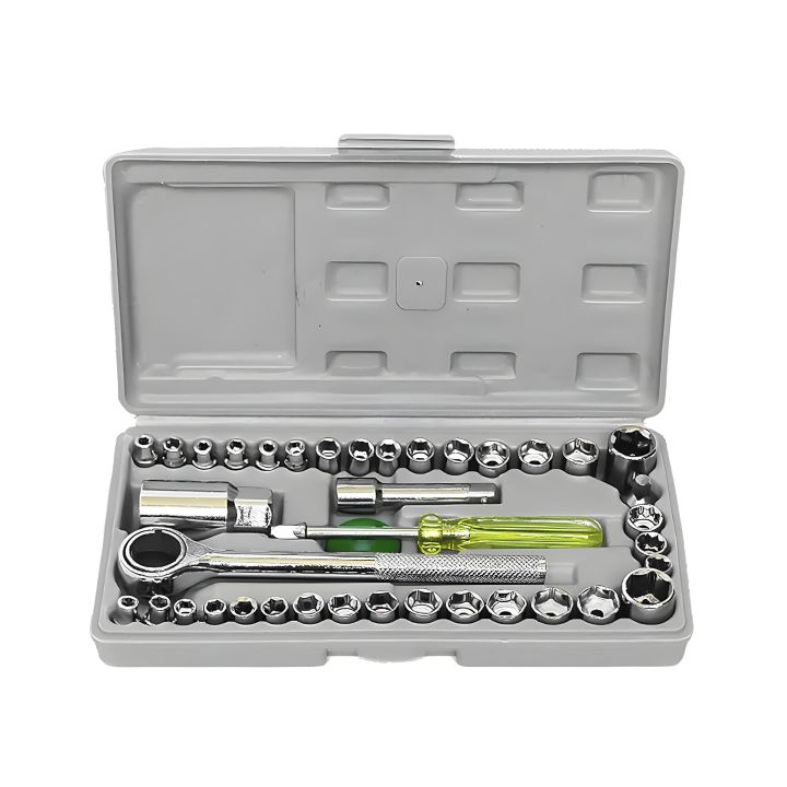 40 PCS Combination Tool Kit – Socket Ratchet Wrench Set, Screwdriver ...