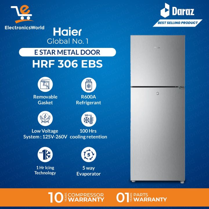 Haier Refrigerator Model HRF-306 EBS- E Star Series(Medium Size ) with 10 years Compressor ...