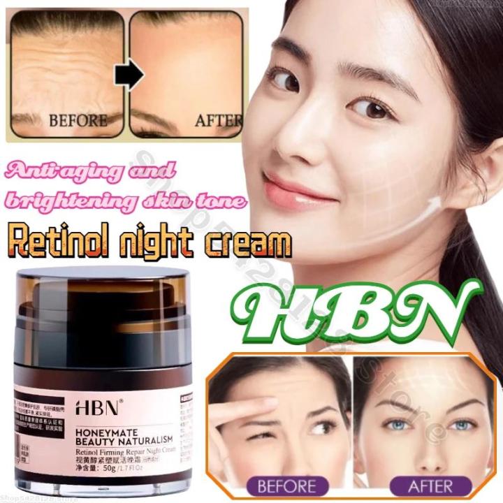HBN Retinol Brightening Night Cream Mildly Diminishes Fine Lines Delicate Skin Repair Skin ...