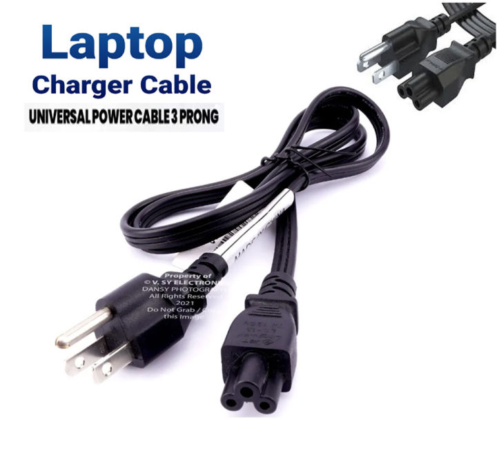 Laptop Charger Power Cable / 3 Prong Laptop Power Cable / Power Cable for Laptop Charger 1.5M ...