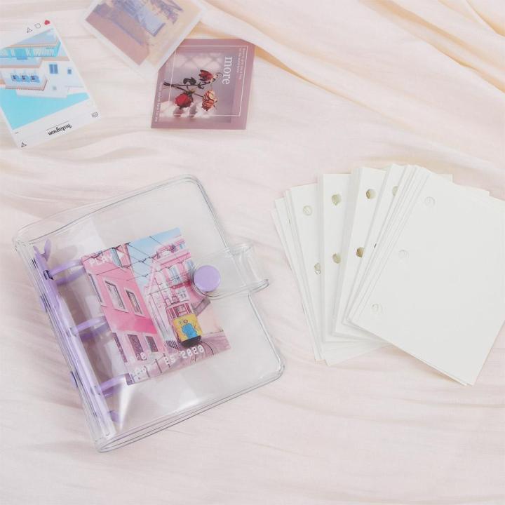 PVC Mini Loose-Leaf Transparent Notebook Pages Glitter Binder Notebook ...