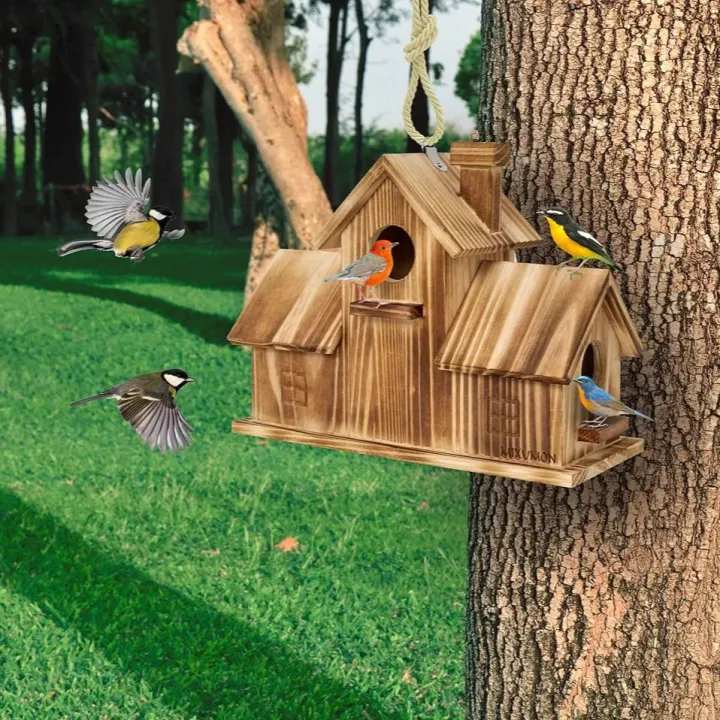 3-in-1 Wooden Bird House | Bird Cage and Nest Box | Durable Indoor ...