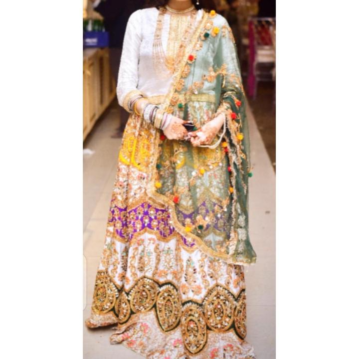 New Multi color Lengha | Daraz.pk