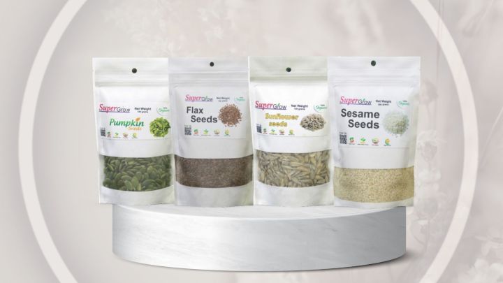 PCOS Seeds Cycling Bundle (100Grams Each of 4 super Seeds) | Daraz.pk