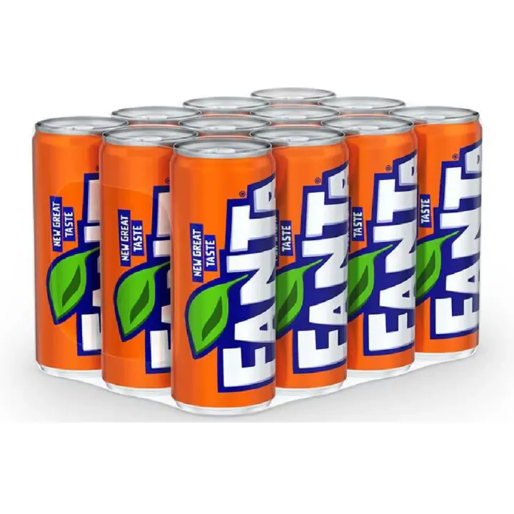 Fanta Orange 250ml Cans - Pack of 24 (Local) | Tangy Orange Flavored ...