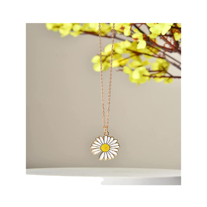 Gold Chain With Beautiful New Daisy Sunflower Pendant Necklace ...