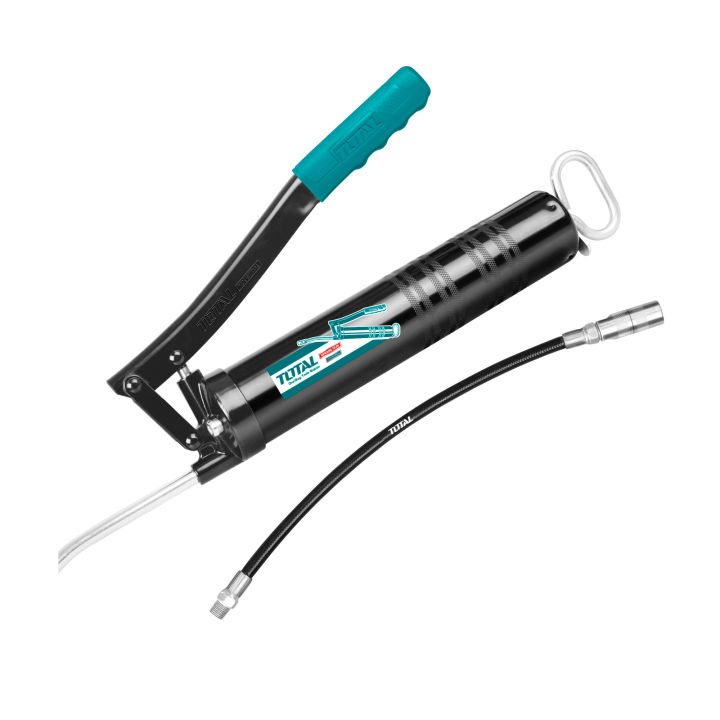 TOTAL 400CC Heavy-Duty Grease Gun with 12" High Pressure Flexible Nylon ...