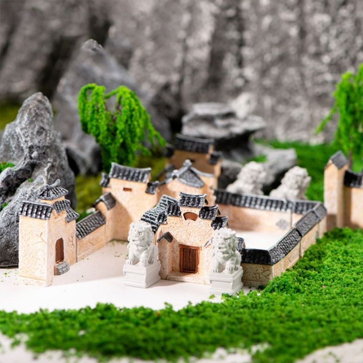 Ancient Building House Models Decorative Mini Resin House Chinese Style ...