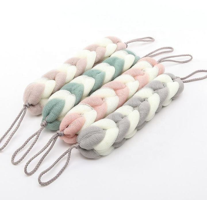 4 Packs Long Stretch Back Sponge with Rope Handles Back Scrubber Bath ...