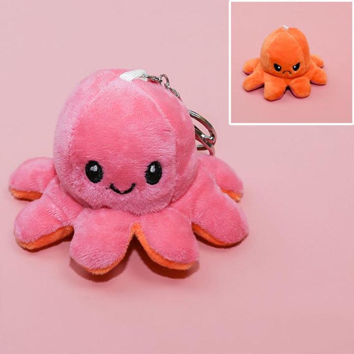 Reversible Octopus Plush Pendant Double-sided Expression Flip Octopus ...