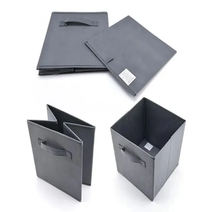 pack off 4 -Foldable Square Fabric Storage Bin Collapsible Box Clothes ...