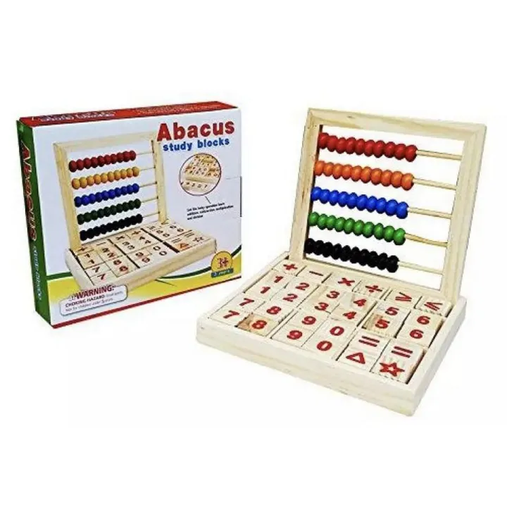 Wooden Abacus for Kids with Study Blocks | Daraz.pk