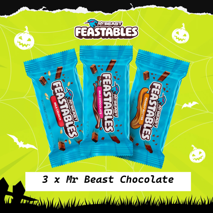 Feastables MrBeast Milk Chocolate Bars with Peanut Butter - Deez Nuts ...