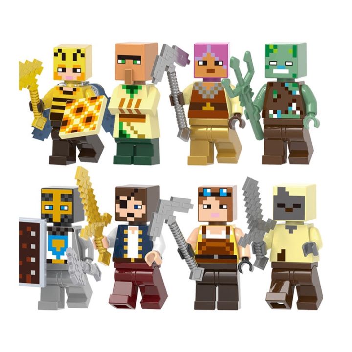 1PC X0310 Game Series Minecraft Steve Alex Mini Building Blocks Figure ...