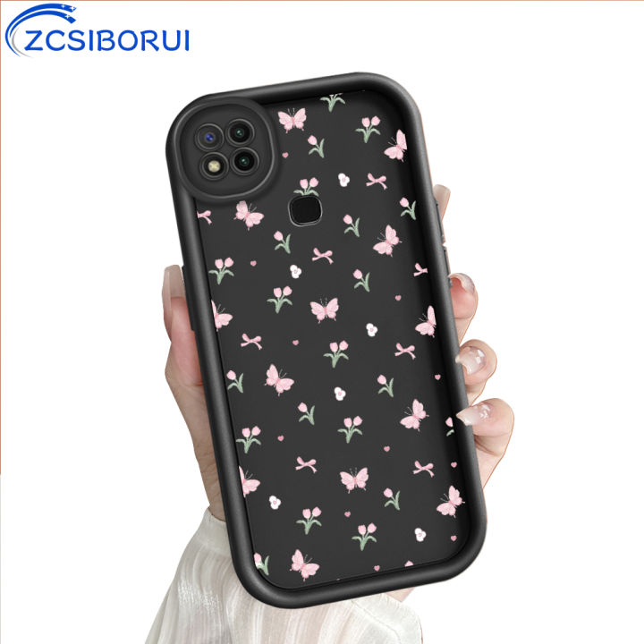 ZCSIBORUI for Redmi 9C 10A Back Cover Summer Butterflies Floral Pattern ...
