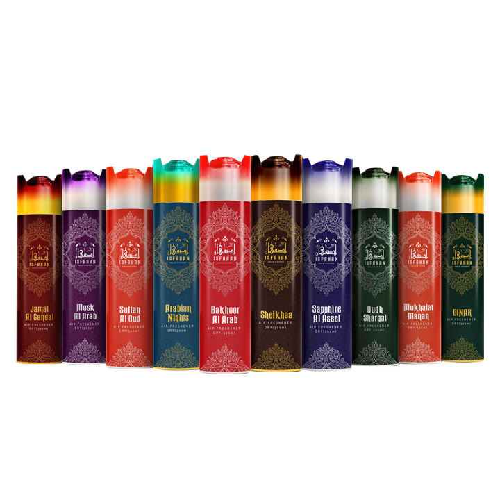 Isfahan Air Freshener 300ml – Dinar, Oudh Sharqai, Sheikhaa, Jamal Al ...
