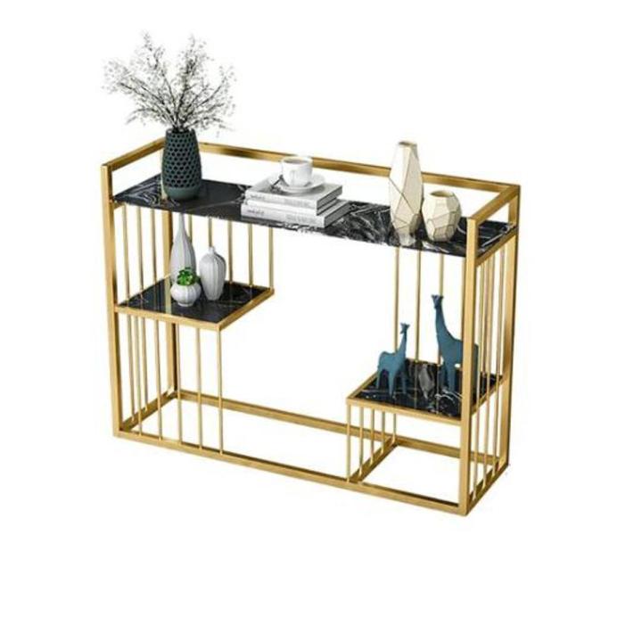 New Console Table in Golden Finish Modern Console Table with Storage ...