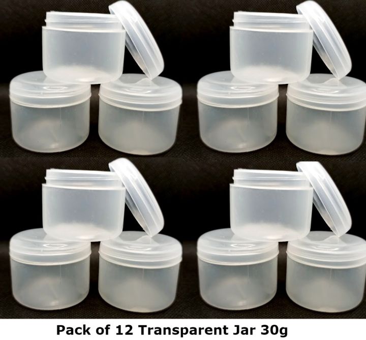 Pack of 12 / Empty Cream Containers 30 Gram Pot Cream Jars Refillable ...