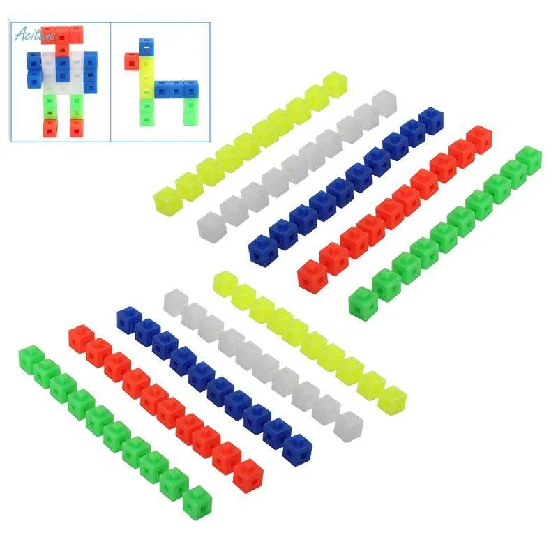 100 Pcs Multilink Linking Cubes Math Manipulative Counting Jenaai 100